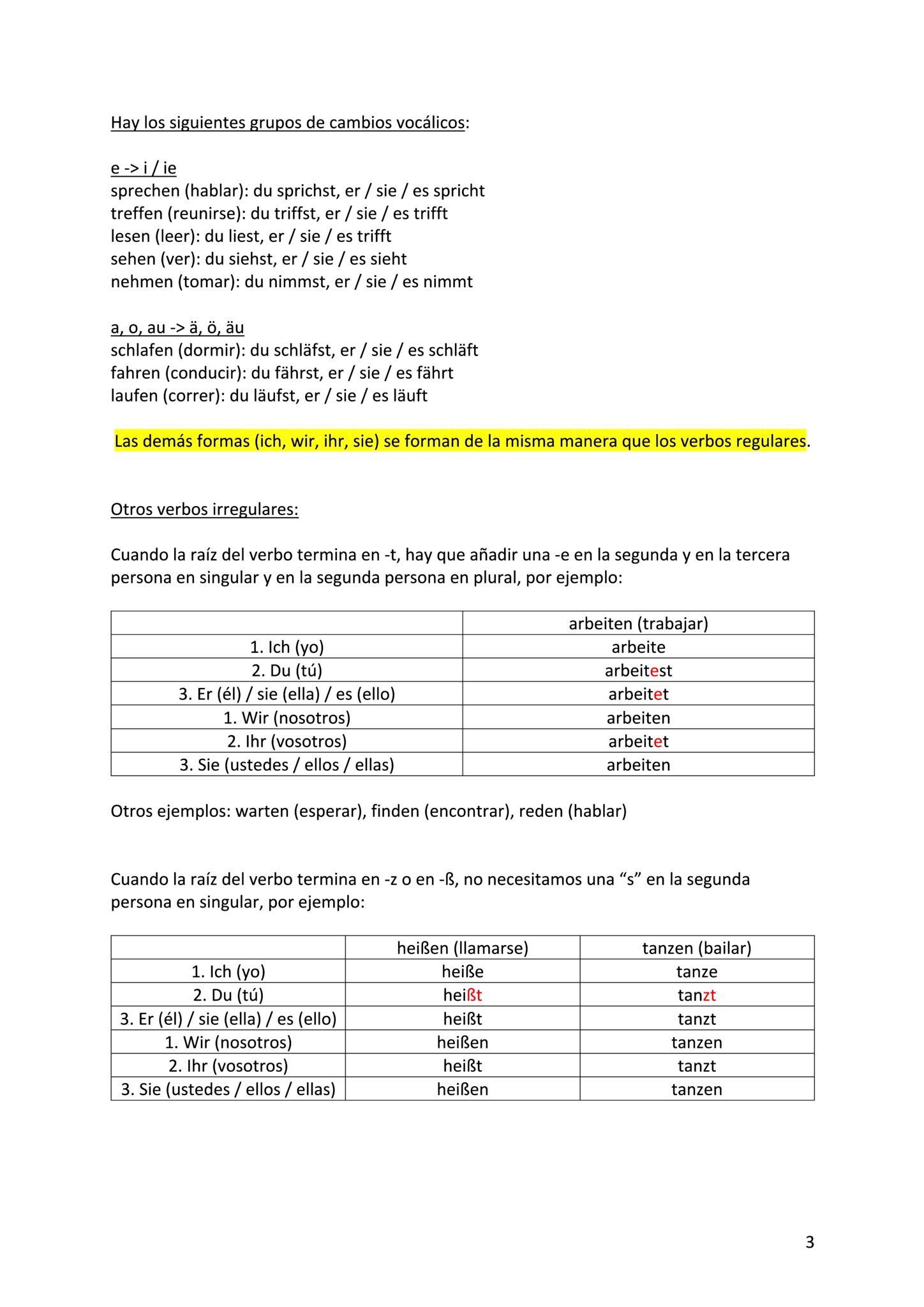 Conjugar verbos en presente - jasminger.de
